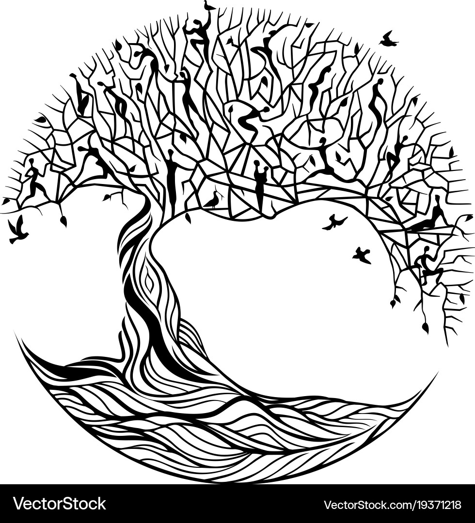 Tree of life on a white background Royalty Free Vector Image
