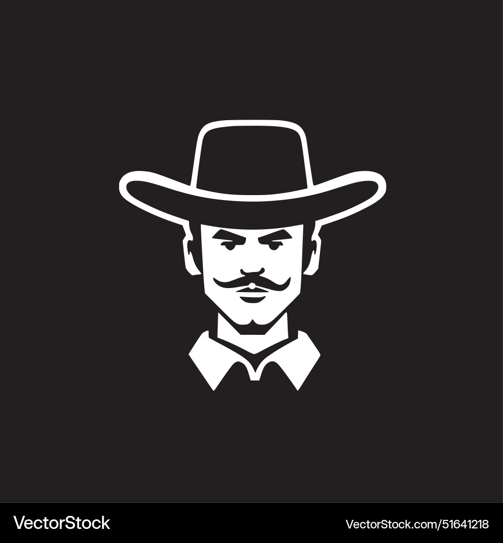 Western - black and white isolated icon Royalty Free Vector