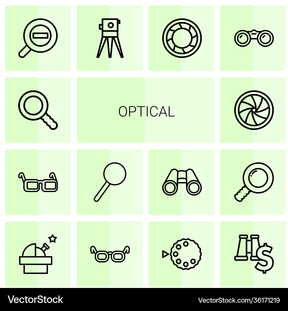 14 optische Symbole Lizenzfreies Vektorbild - VectorStock