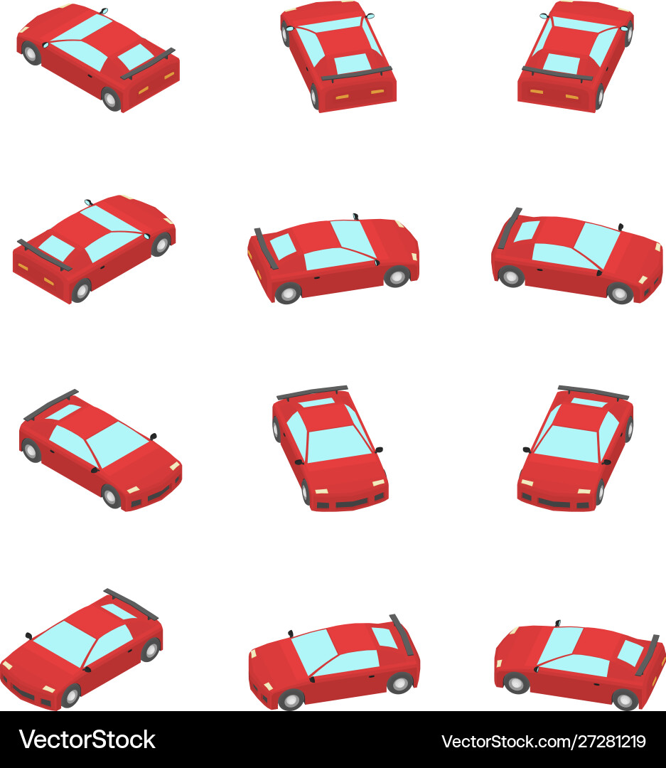 Animation rotation sport car Royalty Free Vector Image