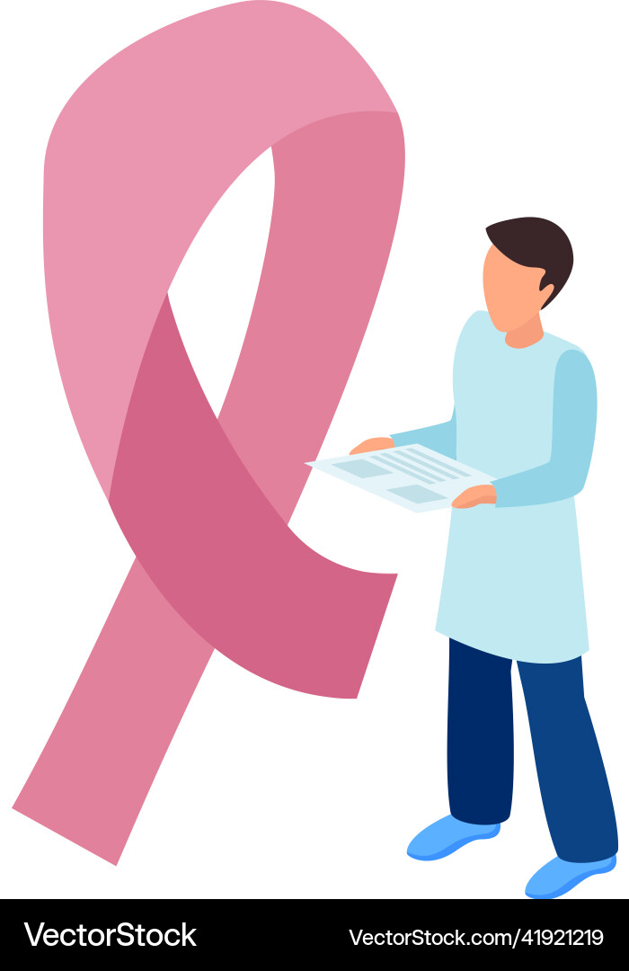 Cancer control doctor composition Royalty Free Vector Image