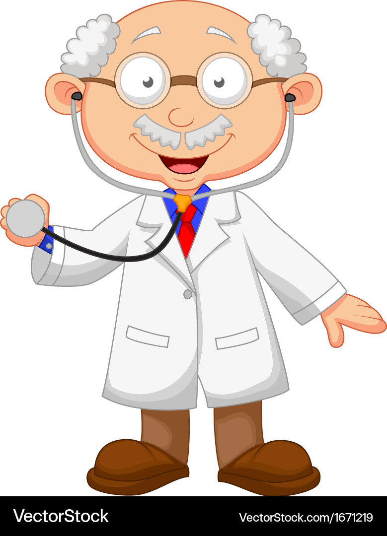 Cheerful Cartoon Doctor Royalty Free Vector Image