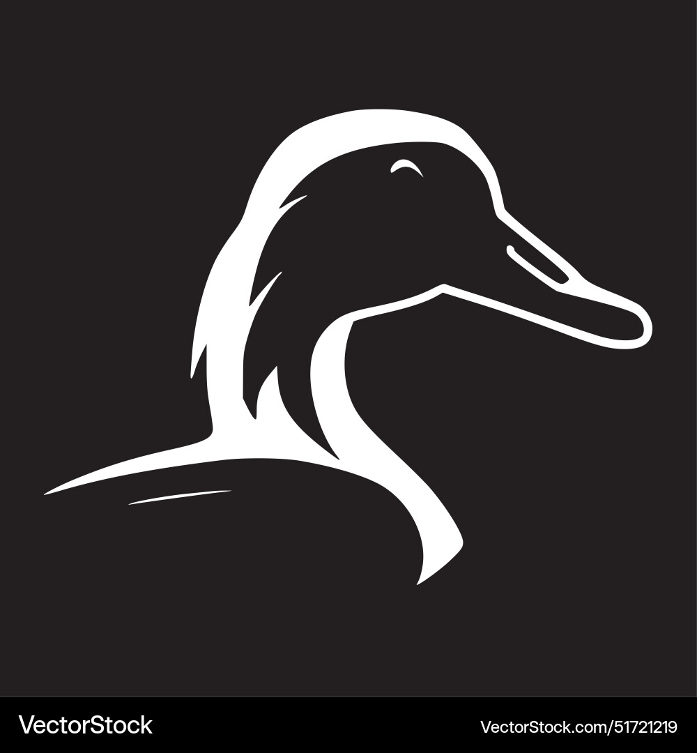 Duck - black and white Royalty Free Vector Image