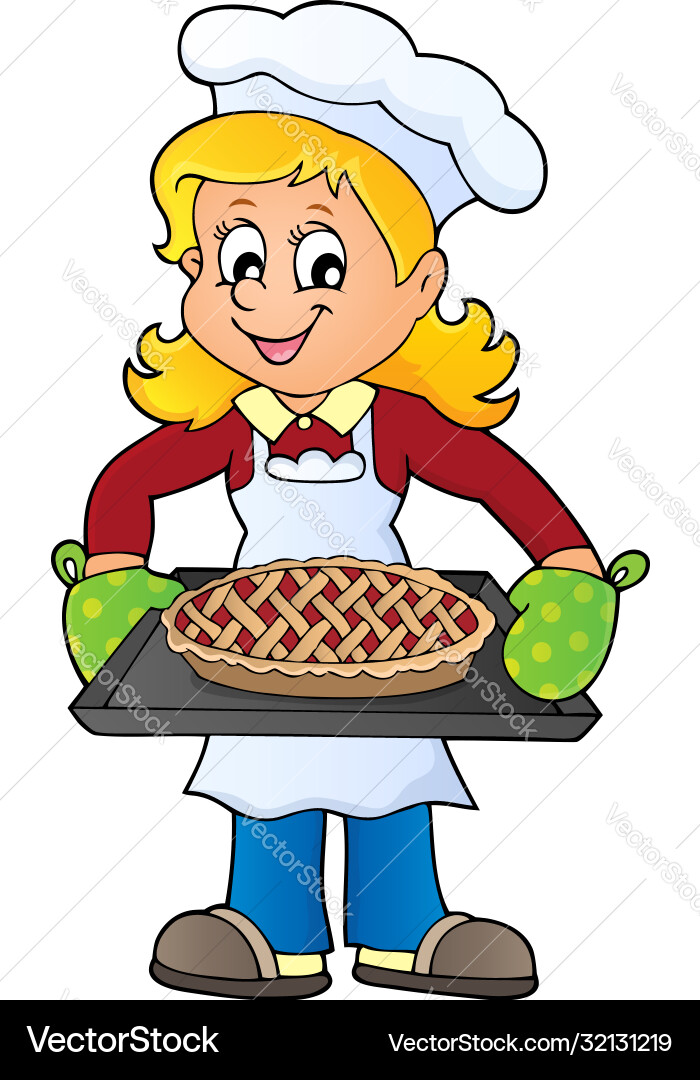 Female cook theme image 8 Royalty Free Vector Image