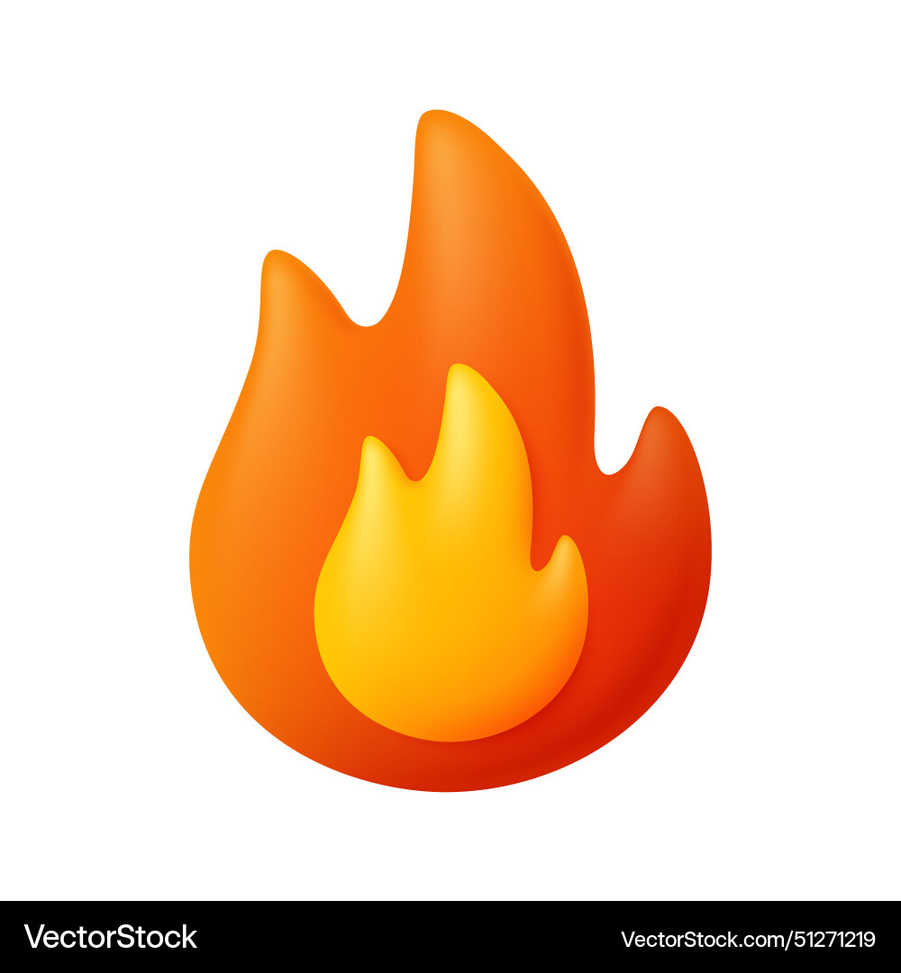 Fire flame camping energy and power concept 3d Vector Image
