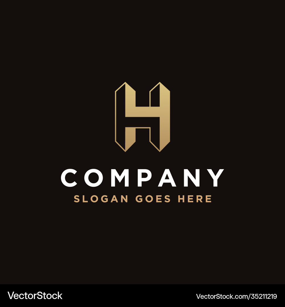 Geometric minimalist letter h logo icon Royalty Free Vector