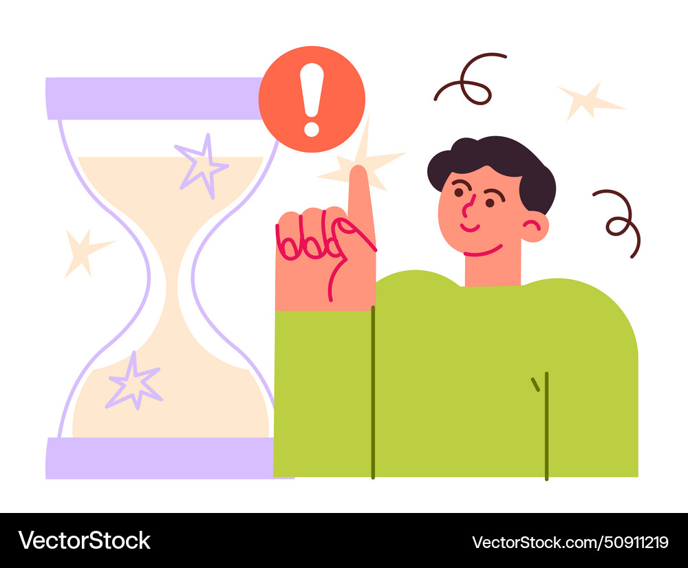Hourglass time is an important reminder Royalty Free Vector