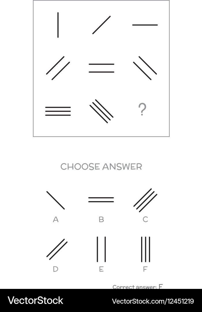 Iq test choose correct answer Royalty Free Vector Image