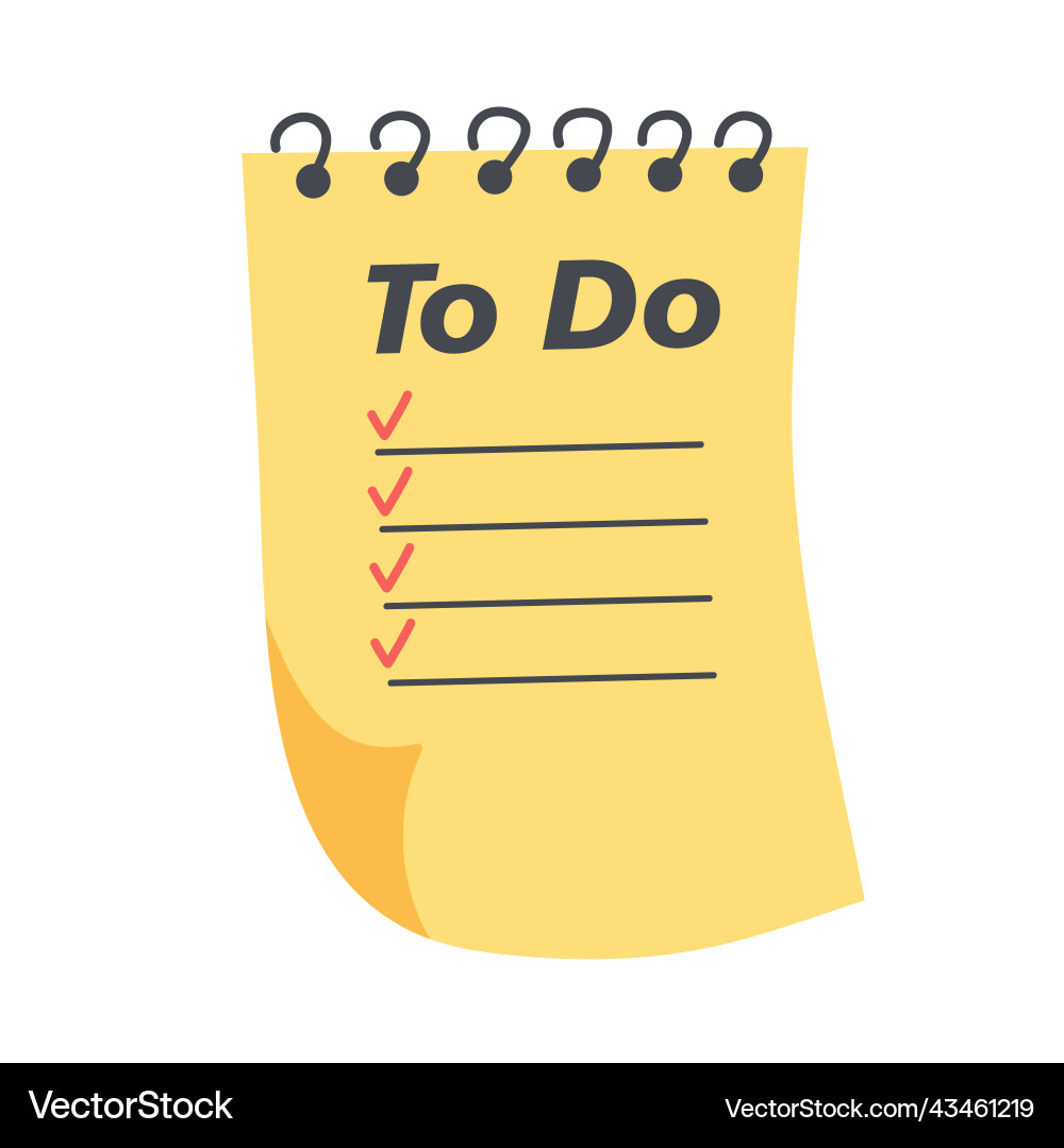 To do list on the paper note office stationery Vector Image