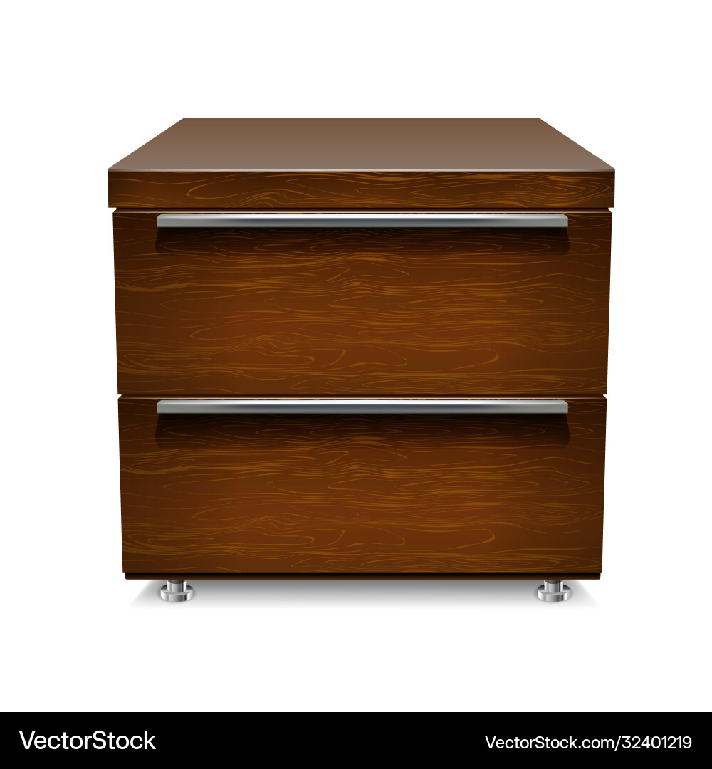 Wooden bedside table Royalty Free Vector Image