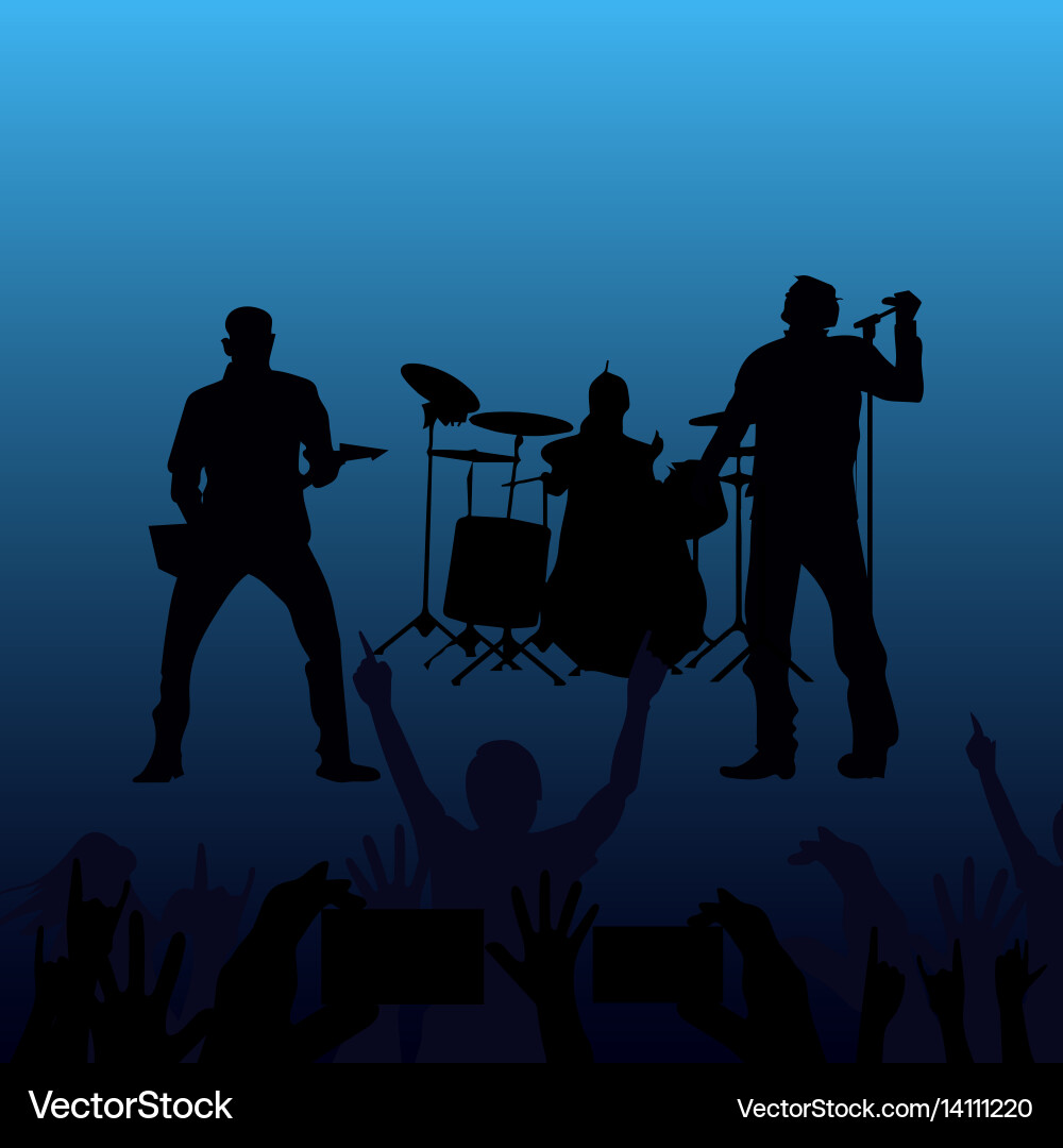 Band of performing musicians Royalty Free Vector Image