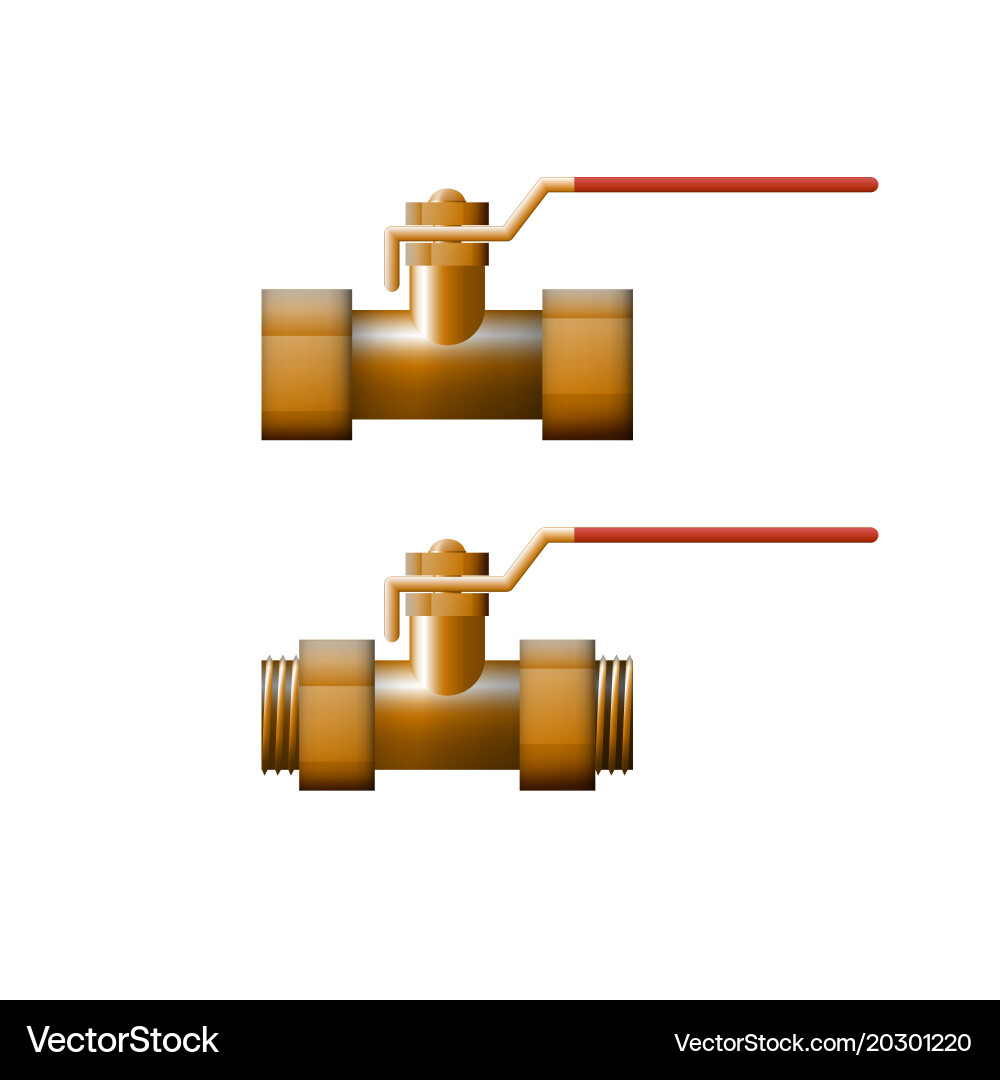 Brass shut-off valve Royalty Free Vector Image
