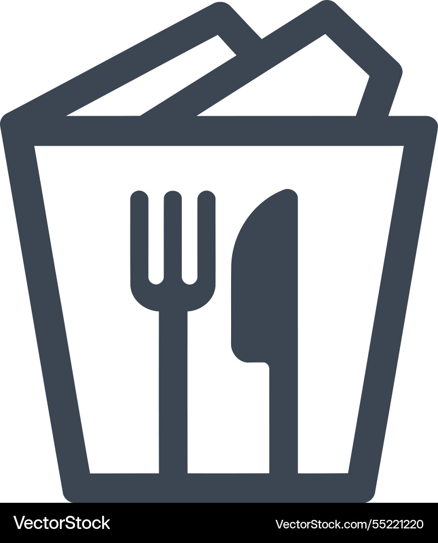 Cutlery box dining icon Royalty Free Vector Image
