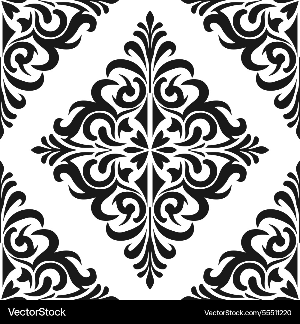 Elegant damask flourish pattern Royalty Free Vector Image