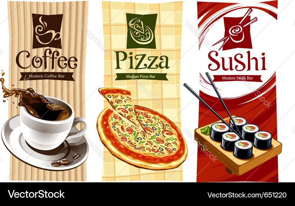Food Banner Templates Royalty Free Vector Image