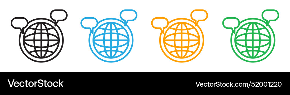 Global dialog icon depicting international Vector Image
