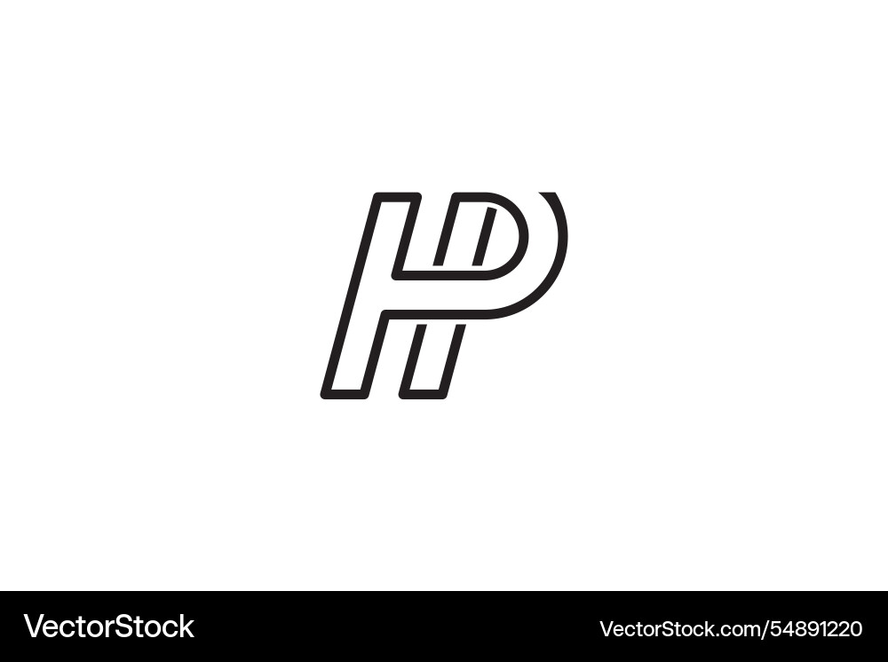 Letter hp logo design Royalty Free Vector Image