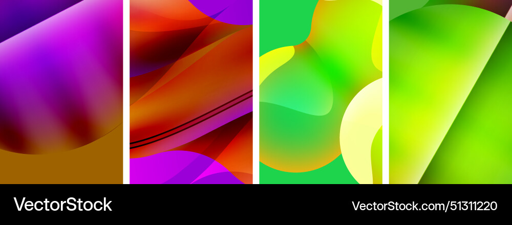 Liquid abstract shapes with gradient colors Vector Image