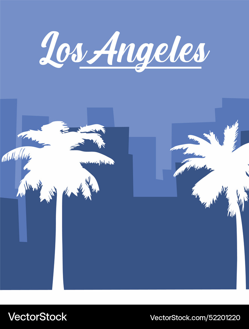 Los angeles california with beautiful sky views Vector Image