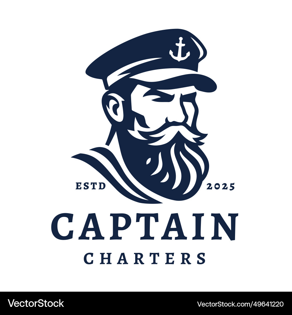 Nautical Captain Logo Royalty Free Vector Image