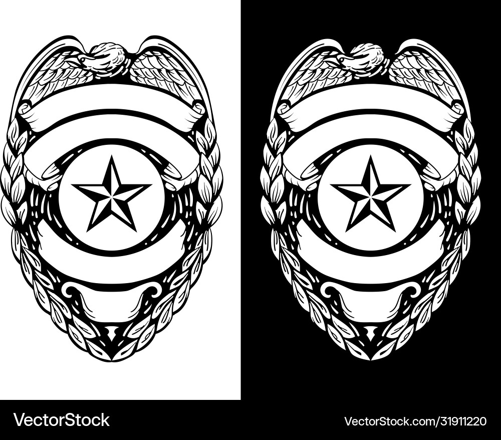 Police Badge Black White Vector Images (over 3,300)