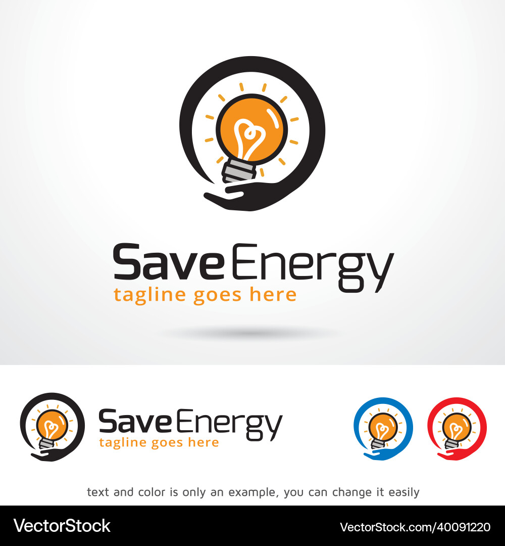 Save energy logo template Royalty Free Vector Image