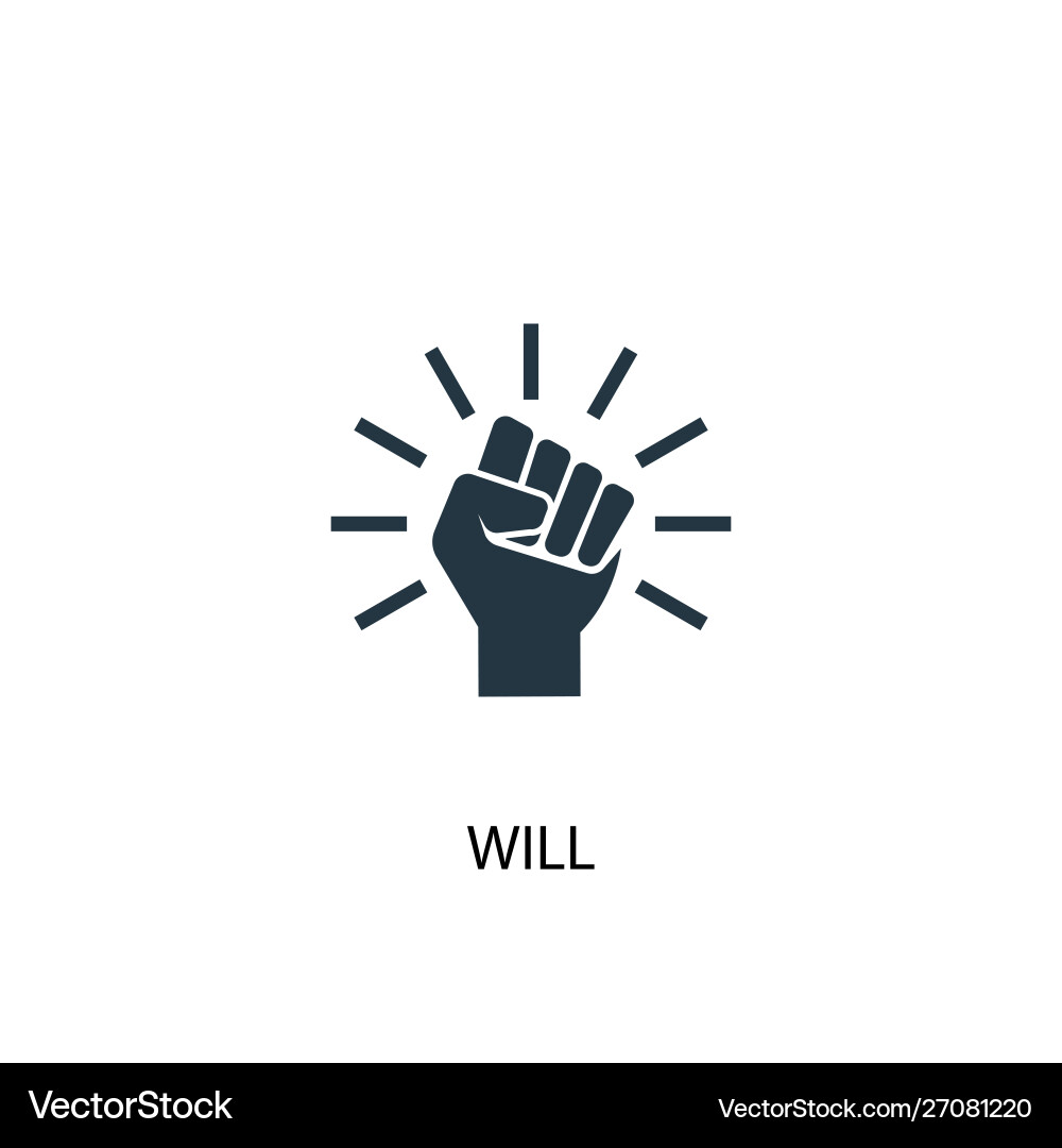 Will icon simple element Royalty Free Vector Image