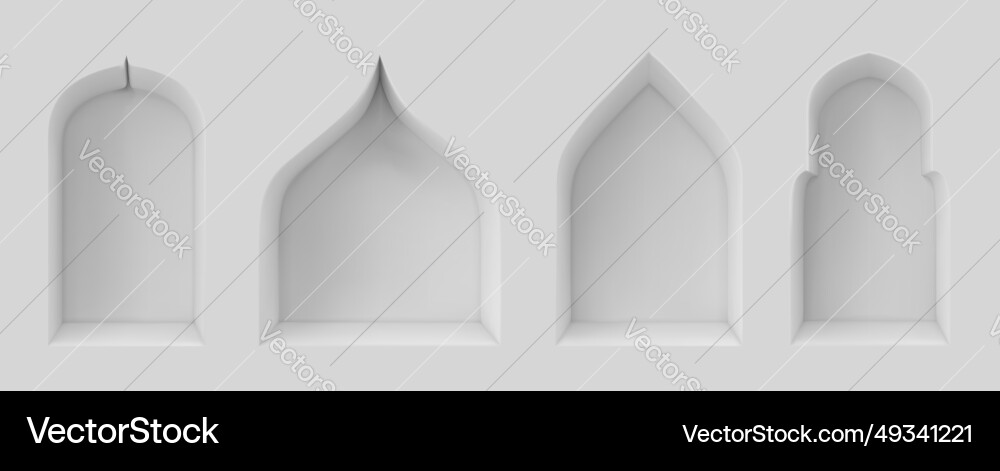 Arab windows set on white background Royalty Free Vector