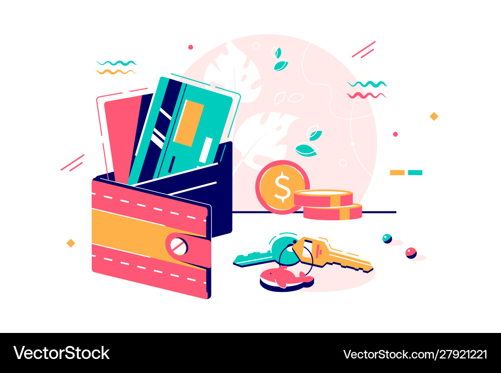 Card wallet with cash Royalty Free Vector Image