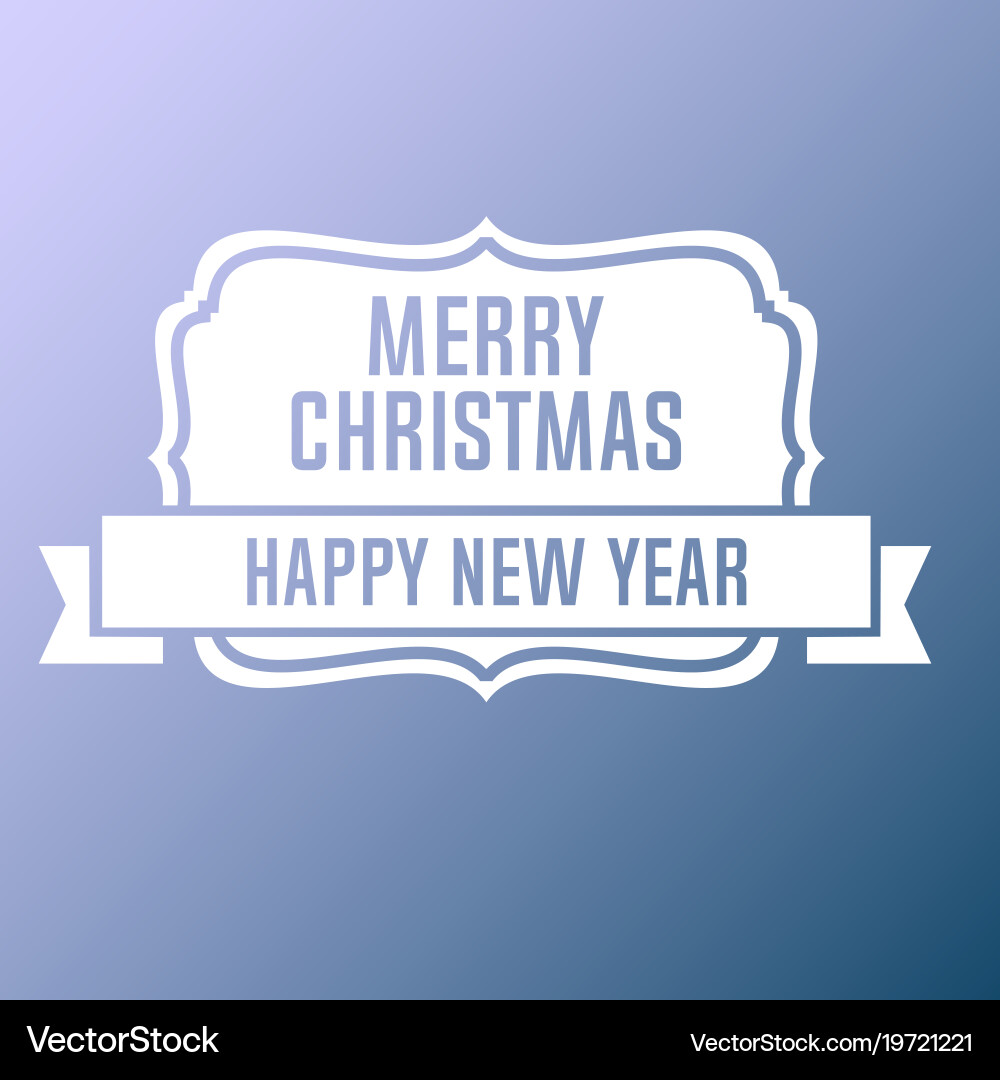 Christmas label with ribbon at colorful background