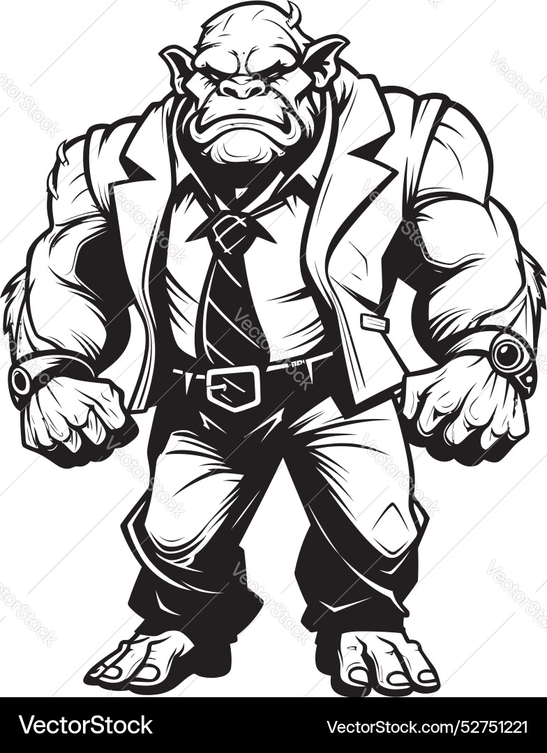 Dapper orc dynasty corporate suit icon executive Vector Image
