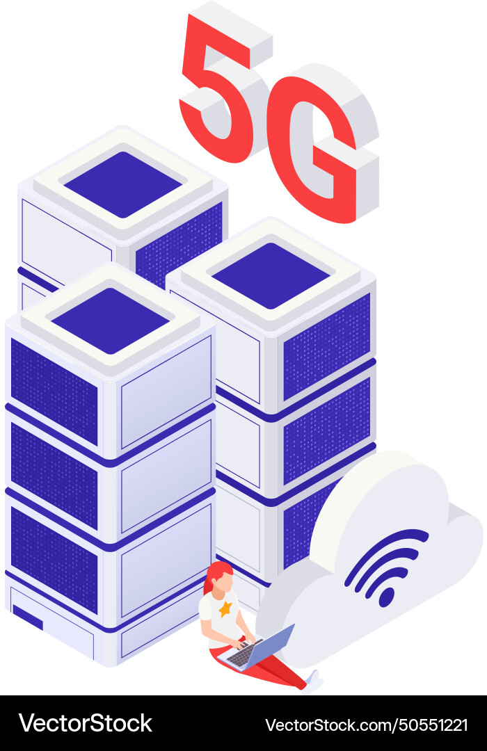 Isometric 5g internet concept Royalty Free Vector Image
