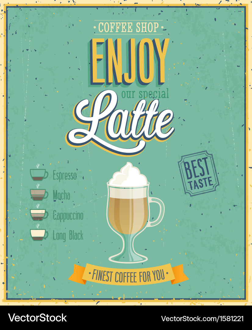 Latte Royalty Free Vector Image - VectorStock