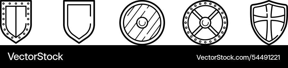 Medieval shield knights shields - icon Royalty Free Vector
