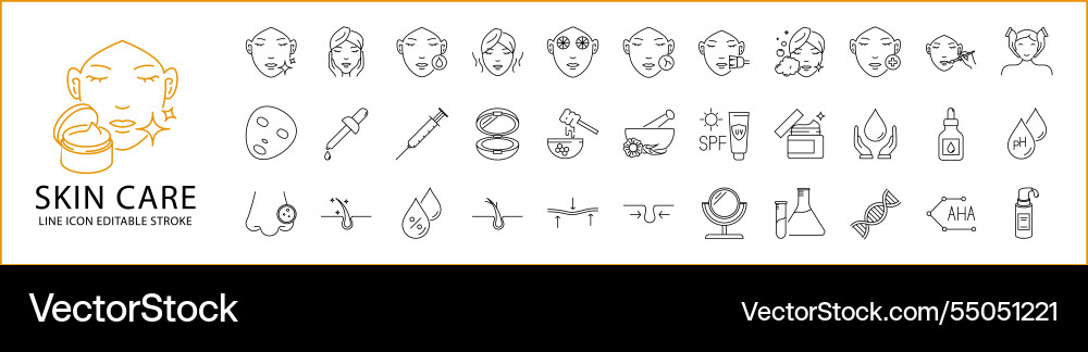 Skin care icon set Royalty Free Vector Image - VectorStock