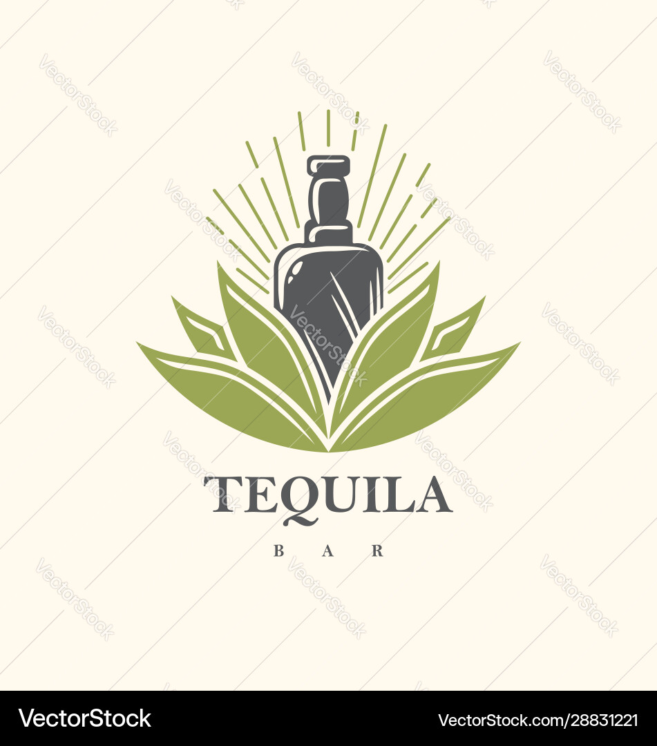 Tequila bar logo design Royalty Free Vector Image