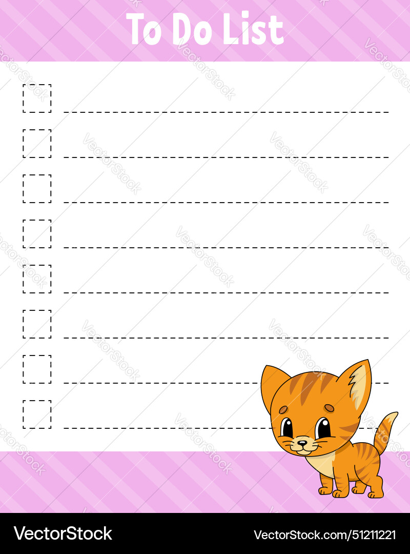 To do list printable template lined sheet Vector Image