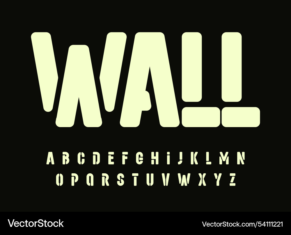 Urban stencil alphabet bold modular letters Vector Image