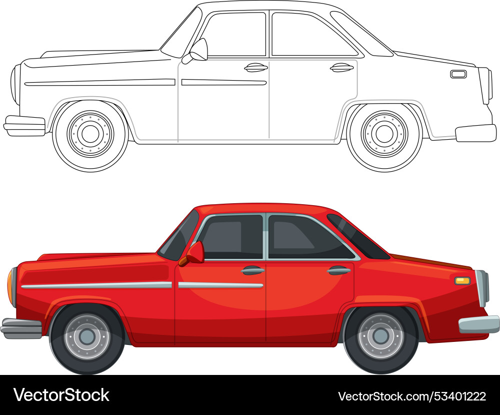 A classic red car Royalty Free Vector Image - VectorStock