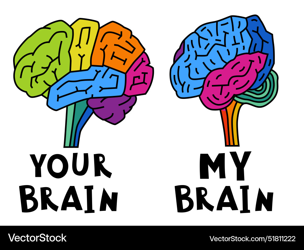 Brain symbol composed of a vibrant spectrum Vector Image