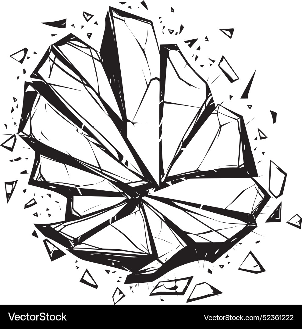 Discordant radiance vibrant broken glass Vector Image