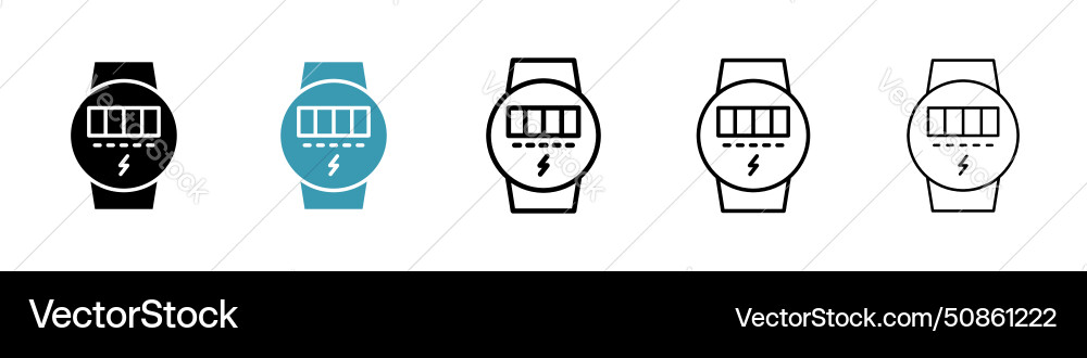 Electric meter icon set utility energy counter Vector Image