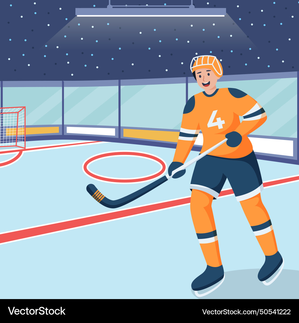 Hockey game sport flat Royalty Free Vector Image