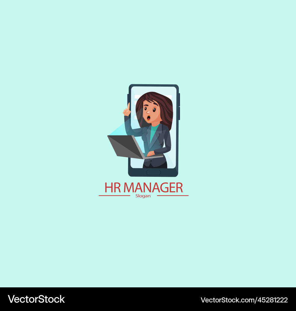 Hr manager mascot logo Royalty Free Vector Image