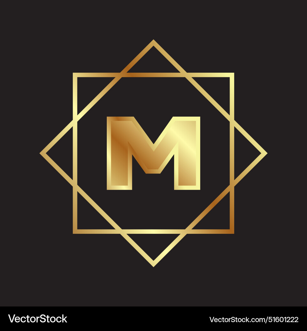 Luxury m logo design letter Royalty Free Vector Image