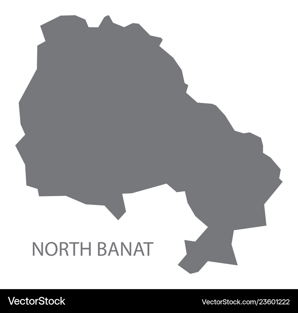 North banat serbia map grey Royalty Free Vector Image