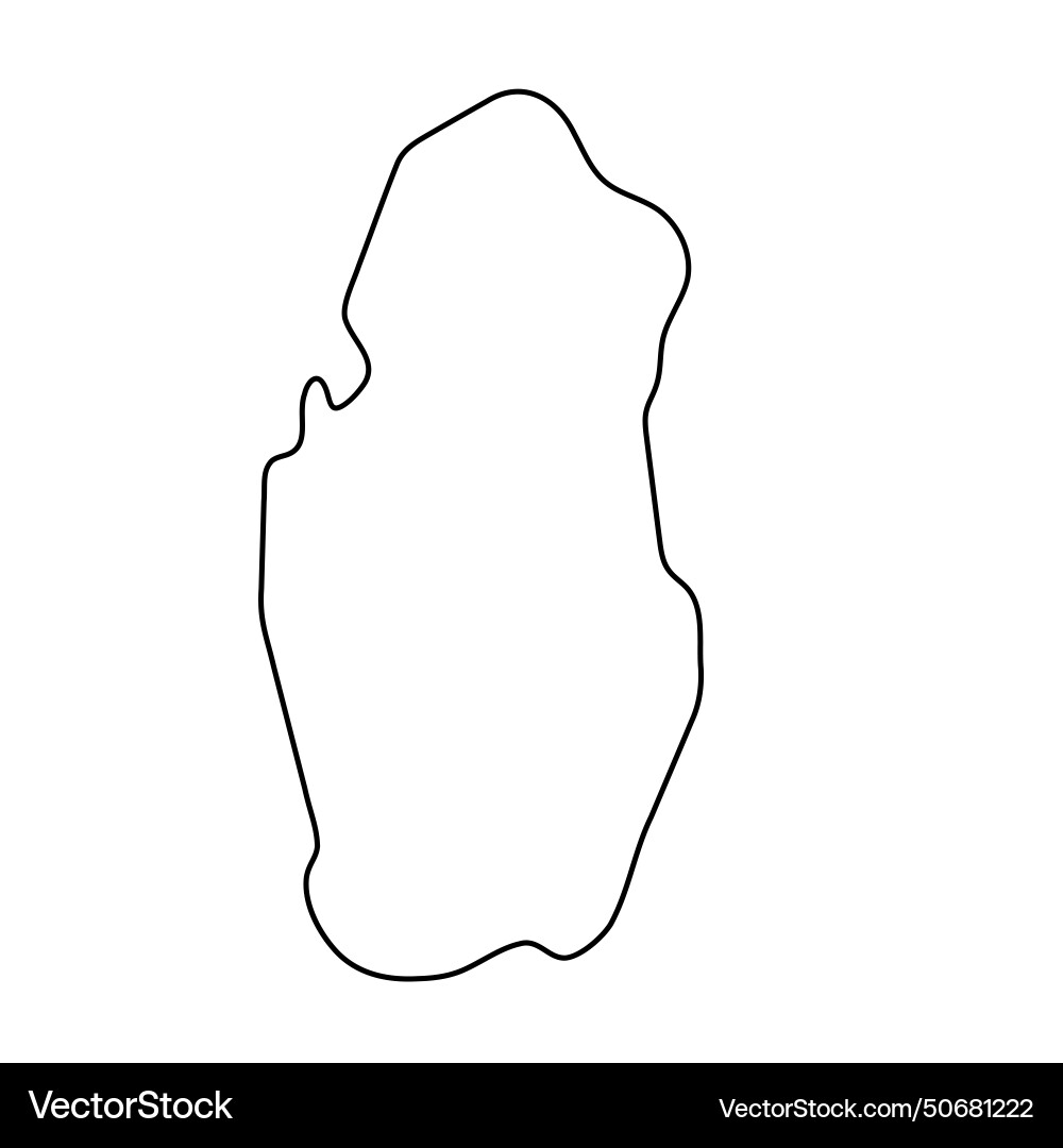 Qatar simplified outline map Royalty Free Vector Image