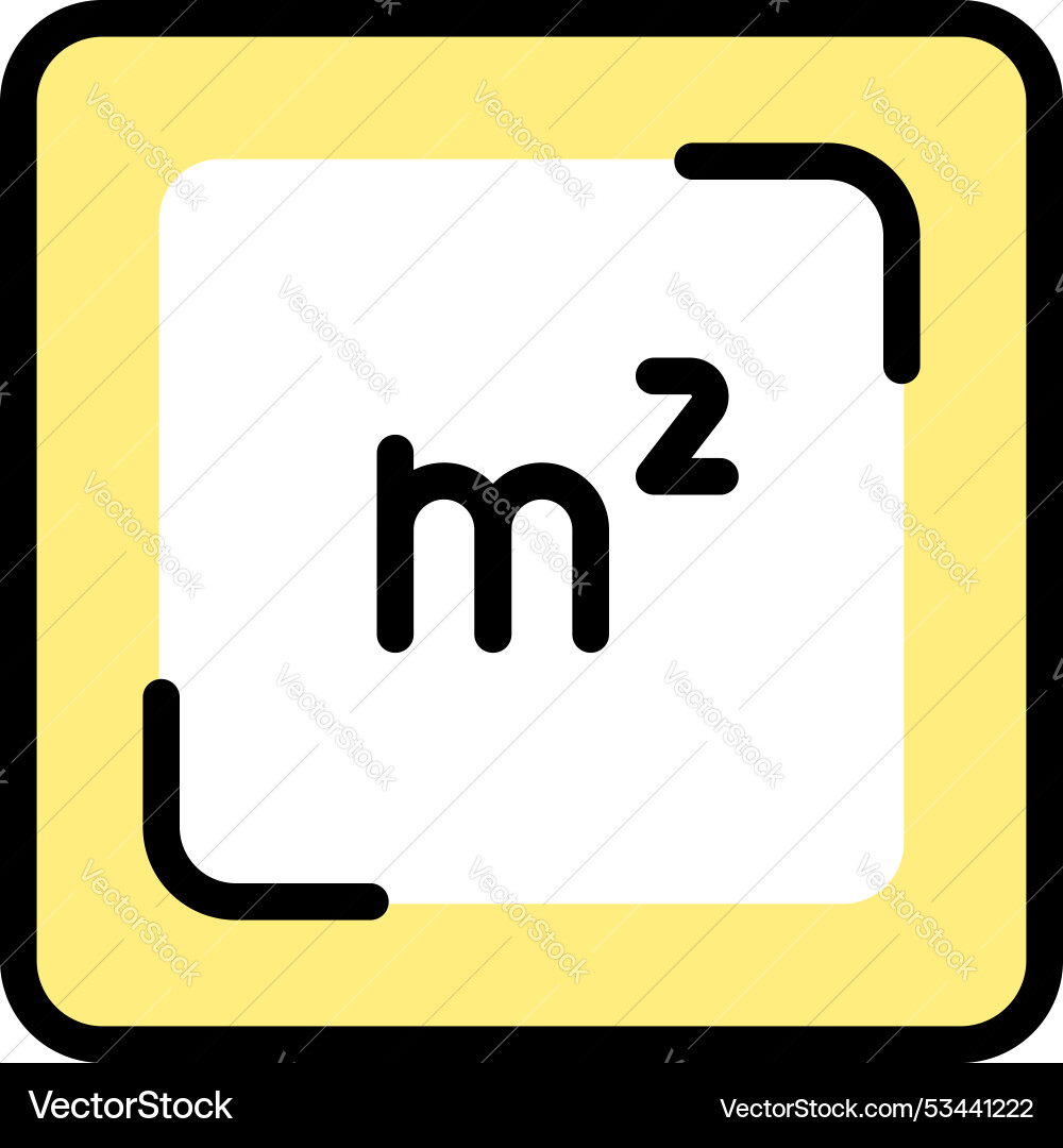 Square meter icon m2 simple sign flat area Vector Image