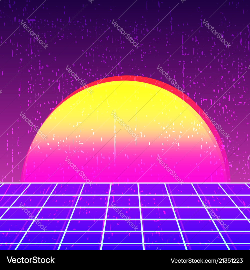 80s Retro Cyber Background Royalty Free Vector Image