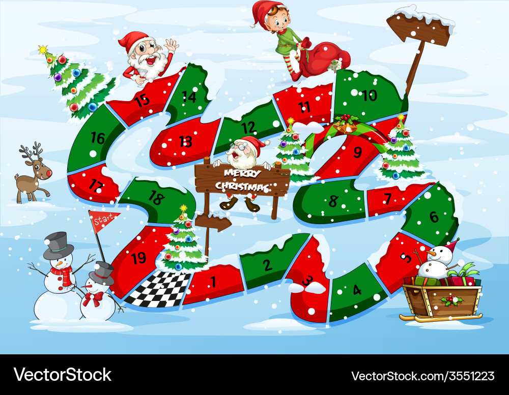 A christmas boardgame Royalty Free Vector Image